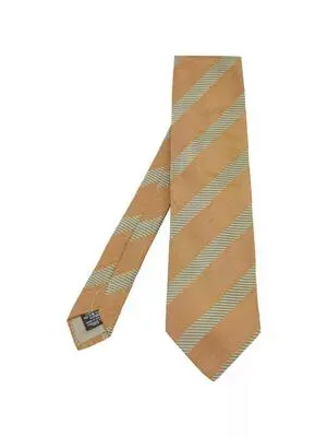 Giorgio Armani Striped Jacquard Neck Tie - Brown