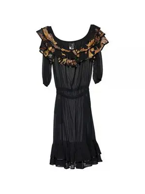 Just Cavalli Midi Tiered Printed Dress