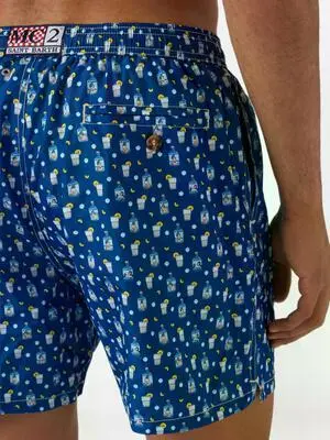 MC2 SAINT BARTH Micro Graphic-print Swim Shorts - Blue