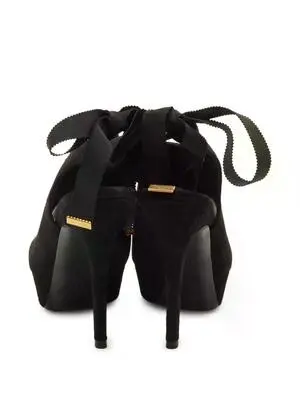 LOUIS VUITTON Suede Heeled Sandals