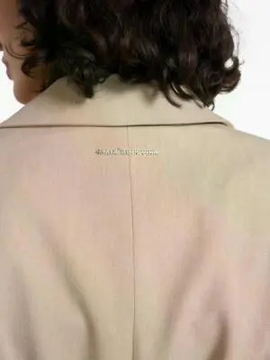 Manière De Voir Marie Twist-sleeve Tailored Blazer With Belt - Neutrals