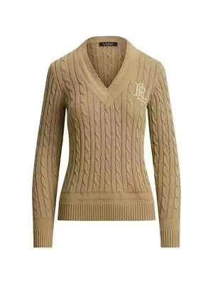 Ralph Lauren Embroidered Cable-knit Sweater