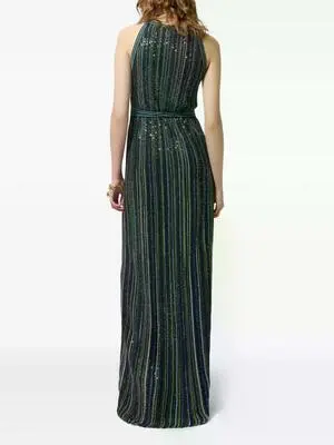Missoni Long Striped Knit Dress With Sequins
