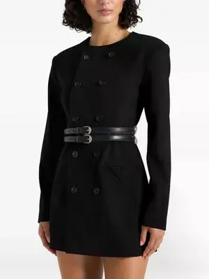 Manière De Voir Sierra Double-breasted Belted Blazer Dress - Black