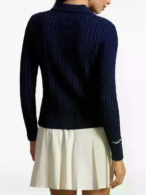 Polo Ralph Lauren Cable Knit Embroidered Polo Sweater