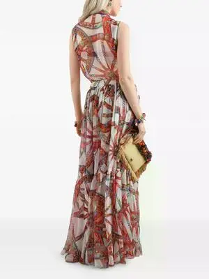 Dolce & Gabbana Carretto Print Silk Chiffon Skirt