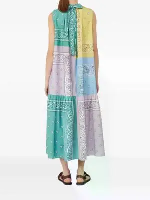 Max Mara Bandana Print Tiered Maxi Dress