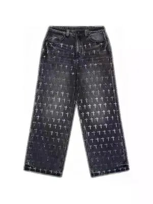 RtA Franco Cross-print Jeans - Grey