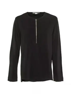 Stella McCartney Zip-front Crepe Blouse - Black