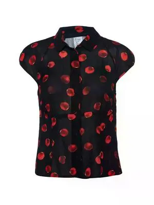 Moschino Printed Crepe Top - Black