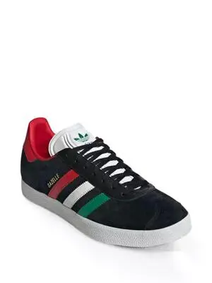 Adidas Gazelle Lace-up Leather Sneakers - Black