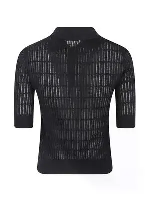 Max Mara Ribbed Knit Polo Shirt