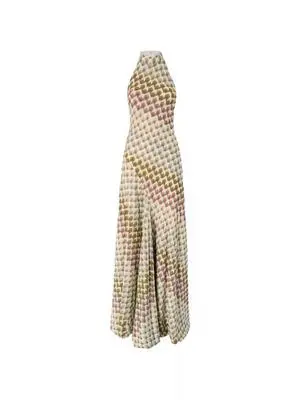 Missoni Geometric Pattern Halterneck Dress - Neutrals