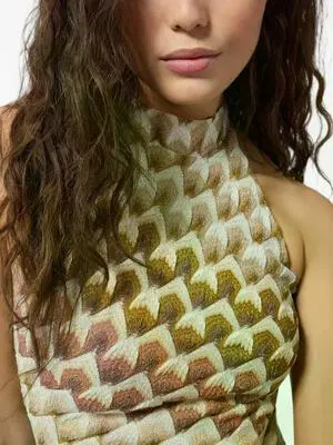 Missoni Geometric Pattern Halterneck Dress - Neutrals