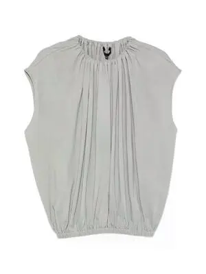 Tibi Shirred Neck Circular T-shirt