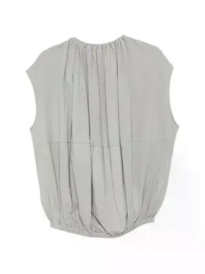 Tibi Shirred Neck Circular T-shirt
