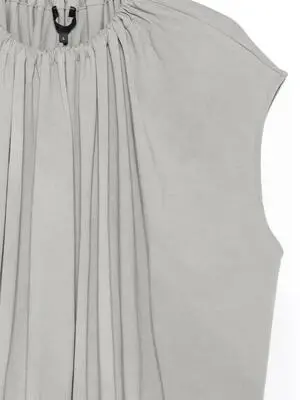 Tibi Shirred Neck Circular T-shirt