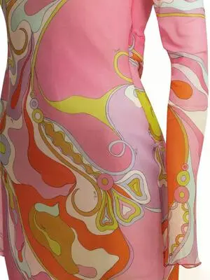 Emilio Pucci Iride Print Boat Neck Dress