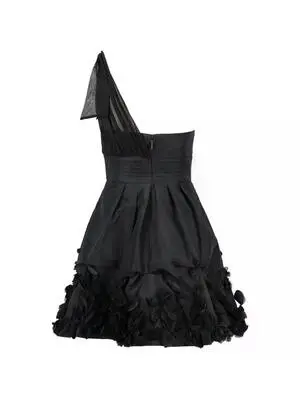 Bcbgmaxazria One-shoulder Floral Appliqué Mini Dress