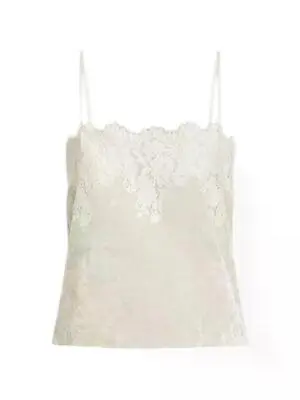 Alberta Ferretti Velvet Lace Trim Top