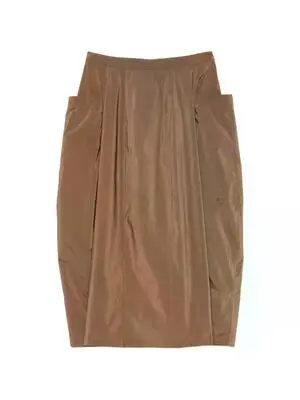Tibi Lantern Midi Skirt - Brown