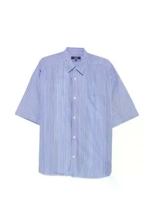 Comme Des Garçons Striped Short-sleeve Shirt - Blue