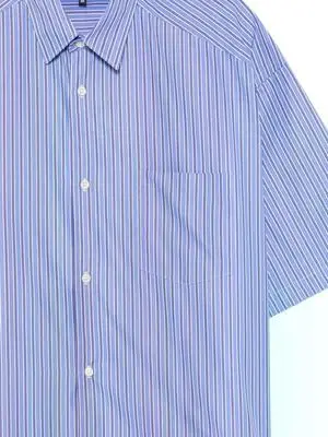 Comme Des Garçons Striped Short-sleeve Shirt - Blue
