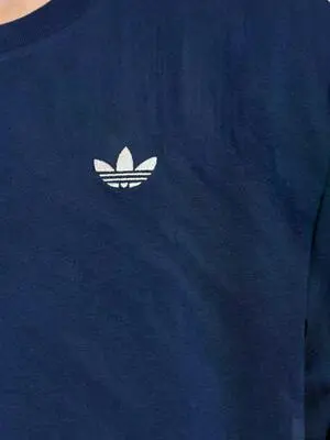 Adidas Logo-embroidered Stripe-detail T-shirt