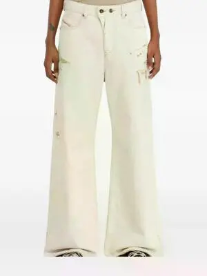 DIESEL® Distressed Wide-leg Jeans