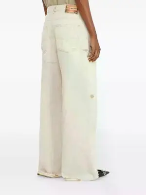 DIESEL® Distressed Wide-leg Jeans
