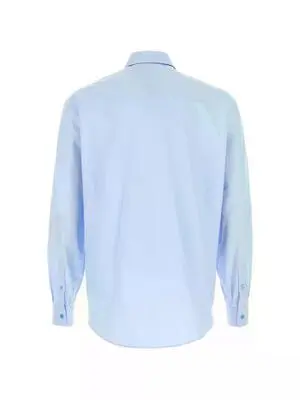 Fendi Piping-detail Cotton Shirt - Blue