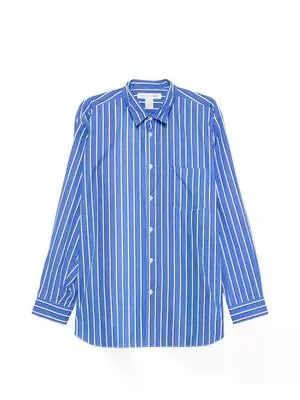 Comme Des Garçons Striped Cotton Shirt - Blue