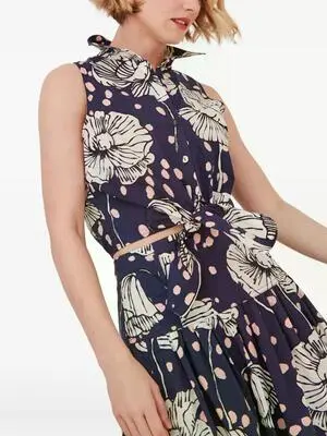 Cara Cara Highland Floral-print Tie-front Shirt