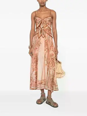 Zimmermann Aster Scarf Midi Dress - Pink