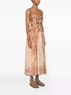 Zimmermann Aster Scarf Midi Dress - Pink