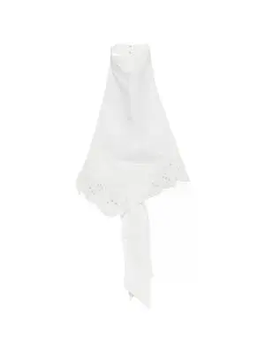 SIR. Broderie Anglaise Halterneck Blouse - Brown