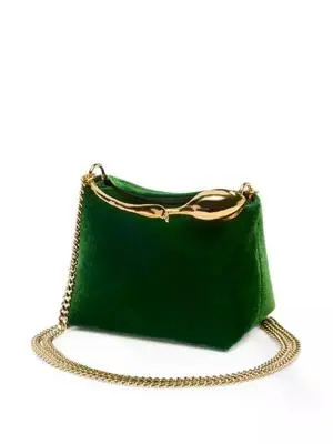 Erdem Micro Bloom Flower-handle Velvet Tote Bag - Green