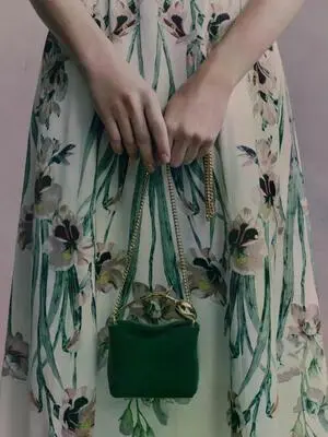 Erdem Micro Bloom Flower-handle Velvet Tote Bag - Green