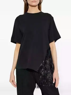 Sportmax Asymmetric T-shirt With Fringed Detailing