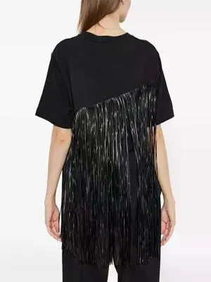 Sportmax Asymmetric T-shirt With Fringed Detailing