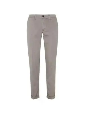 RE-HASH Logo Patch Turn-up Trousers - Grey