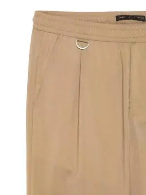 LOW BRAND Pleated Elasticated-waistband Trousers - Neutrals