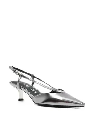 Guess Pointed-toe Slingback Pumps With Metallic Finish