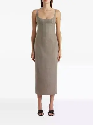 Khaite Lotte Dress In Sepia
