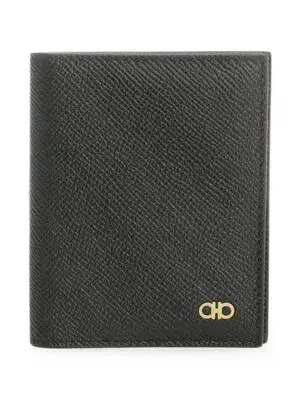 FERRAGAMO Gancini-plaque Leather Card Holder