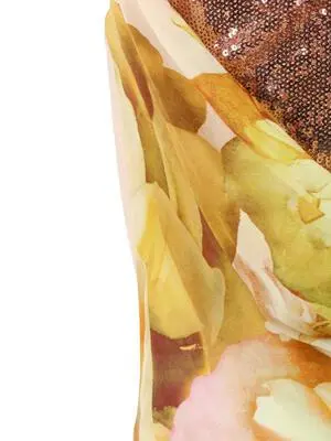 CLIPS Sequin Embellished Floral Print Maxi Dress - Pink