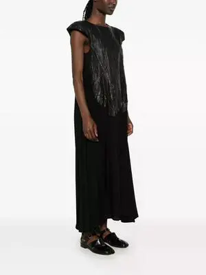 ISAAC SELLAM EXPERIENCE Sleeveless Dress With Leather Panels