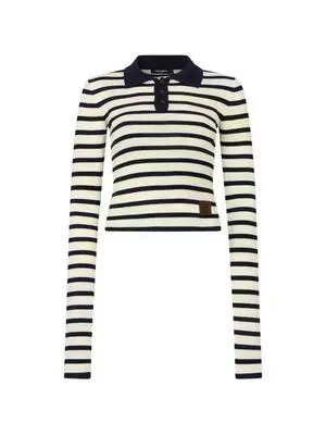 Dsquared2 Striped Long-sleeve Polo Shirt - Neutrals