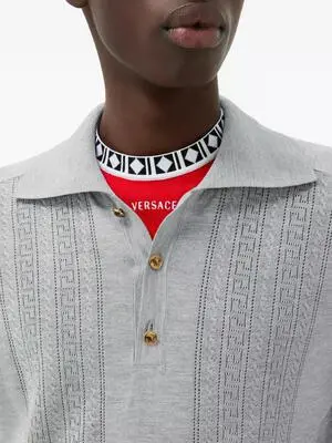 Versace Silk-cotton Knit Polo