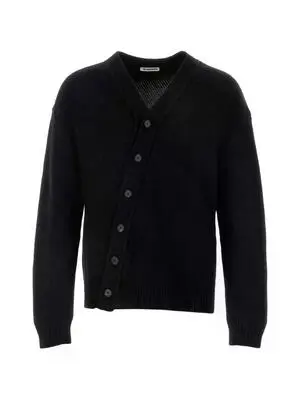 JIL SANDER Asymmetric Fastening Cardigan - Black